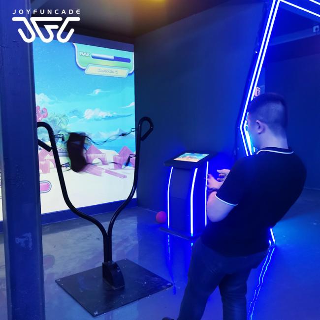 Close-up of Slingshot Shooting Game Machine controls