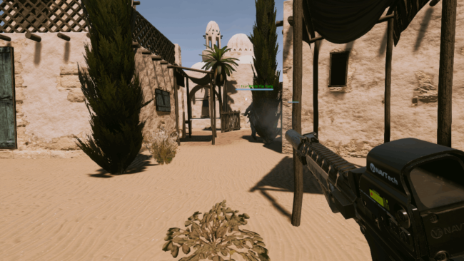 VR Arena game scene diagram showing player positions