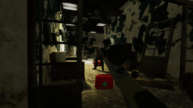 VR Arena game scene diagram showing weapon system