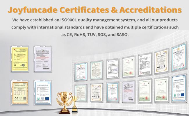 Joyfuncade certificates & Accreditations