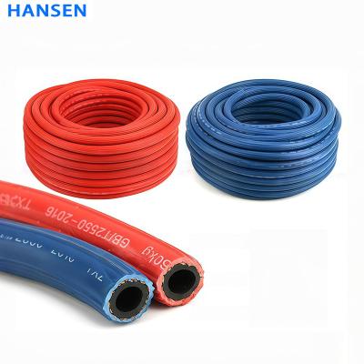 China Oxygen Acetylene Welding Hose ，Oxy Acetylene Hose ，Factory Direct 8mm 10mm Red Green Twin Oxygen Acetylene Welding Rubber Hose 20Bar 300PSI ISO3821 Grade R Flexible Explosion Proof Gas Cutting Hose for sale
