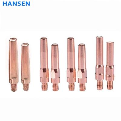 China Welding Torch Accessories Copper Welding Contact Tip M6*45 ,  Copper Contact Tip MIG Welding Torch Nozzle , 0.8‑1.6mm Wire Size , Copper Welding Contact Tips for Binzel MIG MAG Welding Gun Consumables for sale