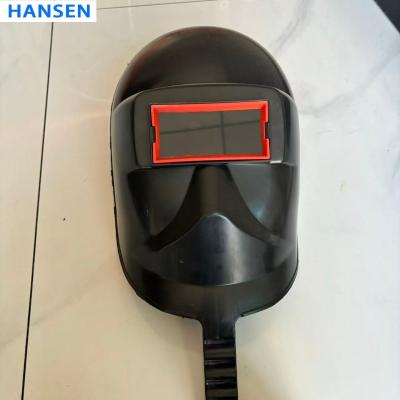 China High Quality Black Handheld Plastic Welding Mask , Flip Up Red Frame Welding Face Shield , Replaceable Dark Filter Lens , Impact Resistant Welder Protector , Anti-Splash For Arc Welding for sale