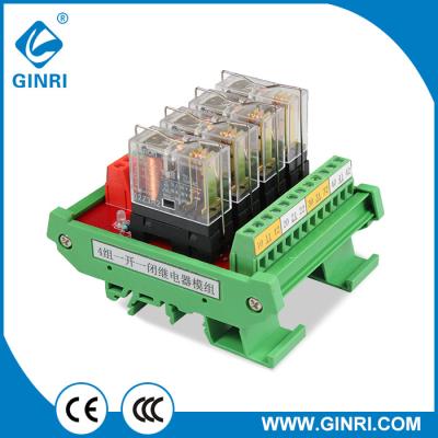 China 4 Channel Relay Modules DC24V 1CO DIN Rail Omron Relay Board for sale