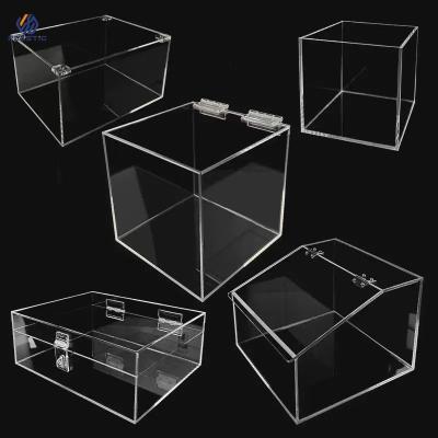 China Caja de almacenamiento de acrílico transparente de diseño elegante y moderno para organización en venta