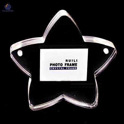 China Strong Magnetic Acrylic Photo Frame Custom Shaped Clear Acrylic Photo Block for sale