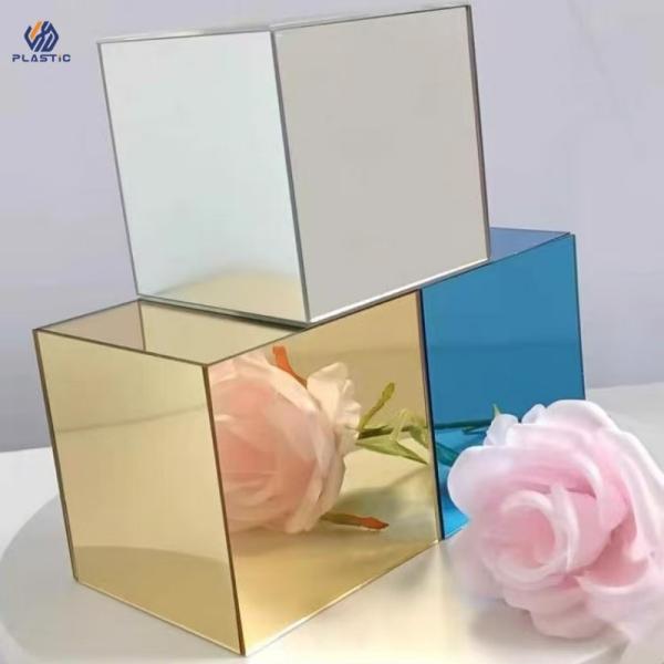 Quality Gold Mirror Acrylic Sheet Back With Glue for sale