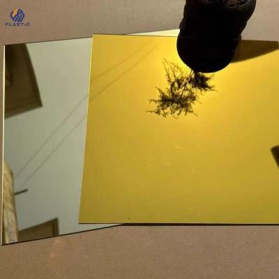 China Gold Mirror Acrylic Sheet Back With Glue for sale