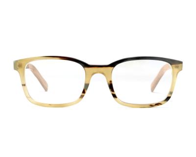 China Schwarzes weißes Büffel-Horn-quadriert randlose Weinlese-Sonnenbrille zu verkaufen