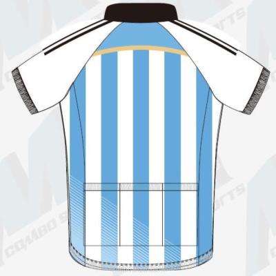 China Douane140gsm Sublimatie het Cirkelen Fiets Jersey 3/4 Front Zip Short Sleeves Te koop
