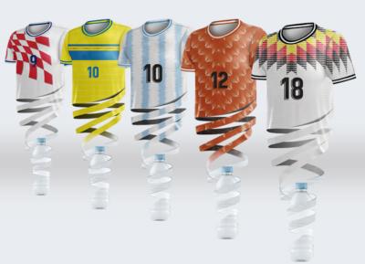 Cina ISO9001 Rpet ha riciclato gli sport porta le brevi magliette del club di calcio della manica in vendita