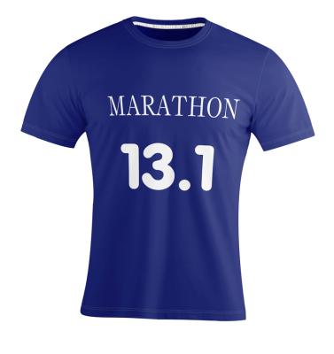 中国 Teamwearのマラソンの動くワイシャツの通気性の人の短い袖を動かす100%のポリエステル 販売のため