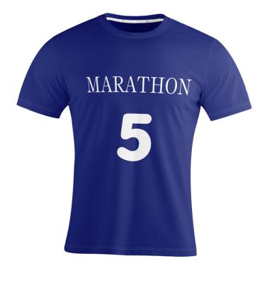 中国 Teamwearのマラソンの動くワイシャツの通気性の人の短い袖を動かす100%のポリエステル 販売のため