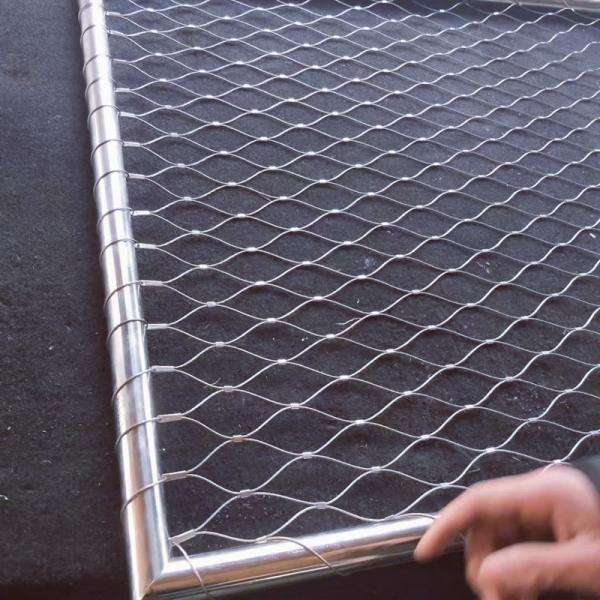 Quality Flexible Stainless Steel Ferrule Rope Mesh with 2''X 2'' Mesh Size for Safety Barriers for sale