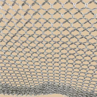 China 7mm Metal Coil Drapery Weld Stainless Steel Chain Link Ring Chainmail Decorative for sale