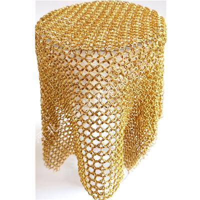 China Electroplating 0.8mm X 7mm Metal Ring Mesh For Space Divider Curtain for sale