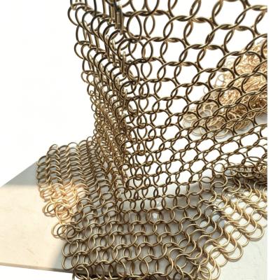 China 1.2x10mm Metal Mesh Drapes Stainless Steel Chain Mail Curtains For Architecture for sale