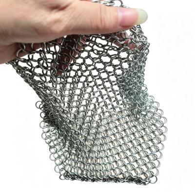 China Ss 12mm Ring Mesh Curtain With Rod In Decoration Of Shipping Malls for sale