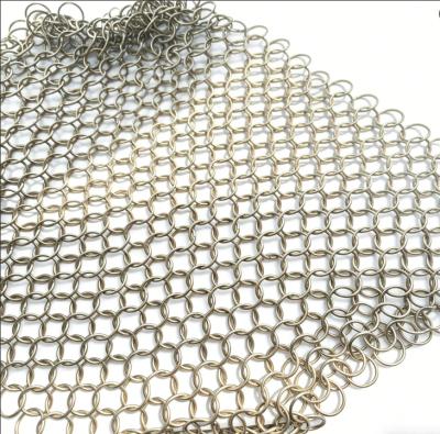 China 2.0x20mm Antique Bronze Welded Metal Ring Mesh Curtain For Architectural Designs for sale