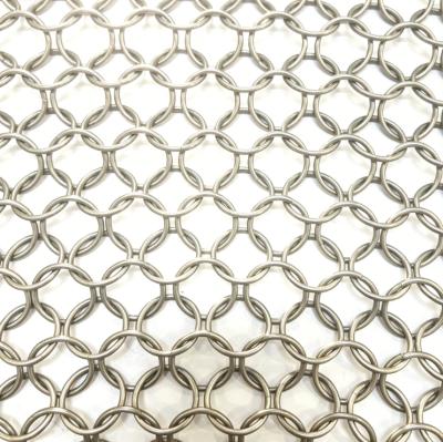 China Brass / Copper Hand Woven Ring Mesh Drapes For Wall Decoration And Curtain for sale