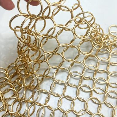 China Fashion Interior Design Metal Ring Mesh Curtain By Hand Woven for sale