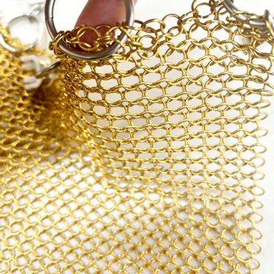 China Chain Braided Metal Ring Mesh For Ceiling Treatments For Wall Decoration for sale