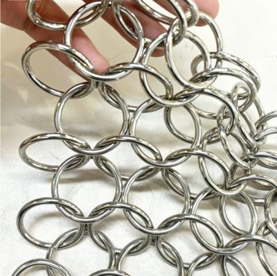 China Decorative Stainless Steel Chain Mail Mesh For Partition Curtain Wall for sale