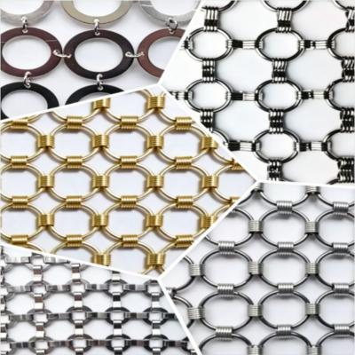 China Metal Ring Metal Mesh Curtains With S Hook As Partition For Interior Decoration for sale