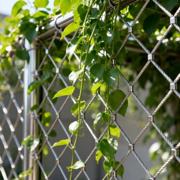 Quality Flexible Snap On Stainless Steel Wire Rope Climbing Net For Green Plants Grape Trellises And Flower Stands for sale