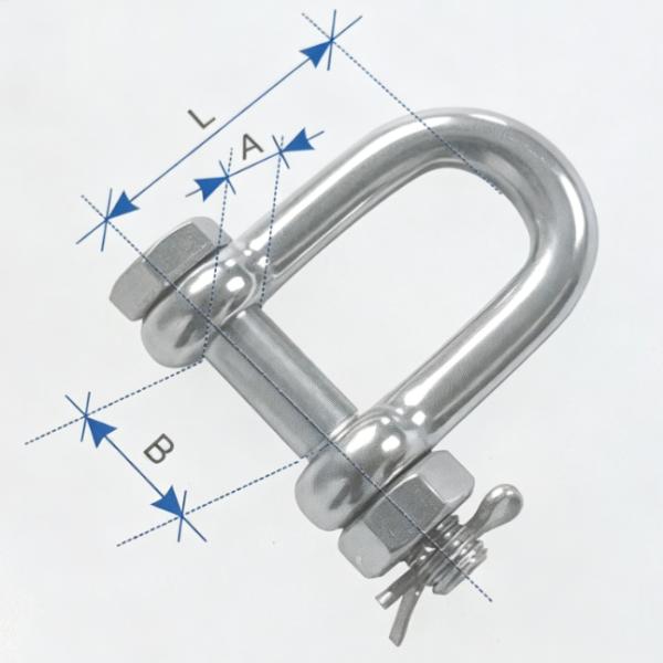 Quality Heavy Duty Stainless Steel D Shackle Bolt Type with Nut & Cotter Pin Polished for Towing Webnet for sale