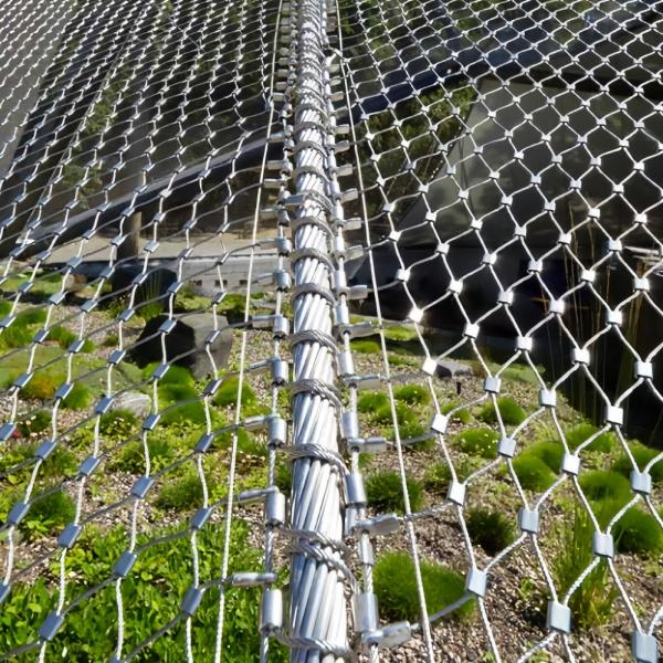 Quality Stainless Steel Zoo Enclosure Mesh Safety Net Corrosion Resistance Impact Absorption Fall Arrest Protection for sale