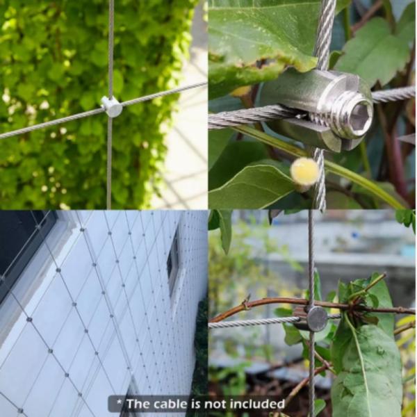 Quality Stainless Steel Cross Wire Rope Clips Plant Green Wall Grid Fixing Clamps for sale