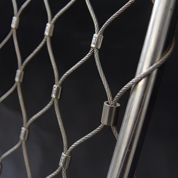 Quality Custom 2mm 304/316 Stainless Steel Ferrule Cable Mesh for Bridge Anti Fall Safety Protection for sale