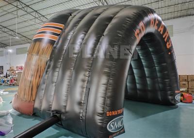 China Custom PVC Black Event Advertising Bear Inflatable Football Tunnel Inflatable Bear Entrance For Football Game for sale