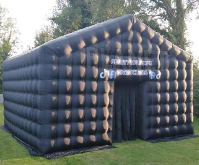 China Portable Black LED Disco Lighting Inflatable Nightclub Cube Tent Mobile Night Club for sale