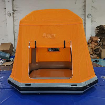 China Outdoor Leisure Inflatable Floating Tent Floating Island Tent PVC Raft Boat for sale