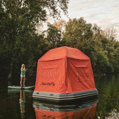 China Outdoor Leisure Inflatable Floating Tent Floating Island Tent PVC Raft Boat for sale
