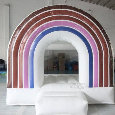 Festa Rainbow Bouncy House Bouncer gonfiabile PVC Bounce Castle