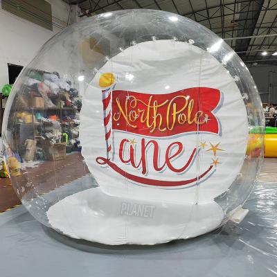 China Custom Background Inflatable Human Size Snow Globe Giant Christmas Snow Globes Photo Booth for sale