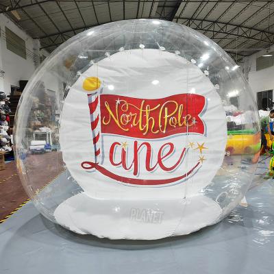 China Custom Background Inflatable Human Size Snow Globe Giant Christmas Snow Globes Photo Booth for sale