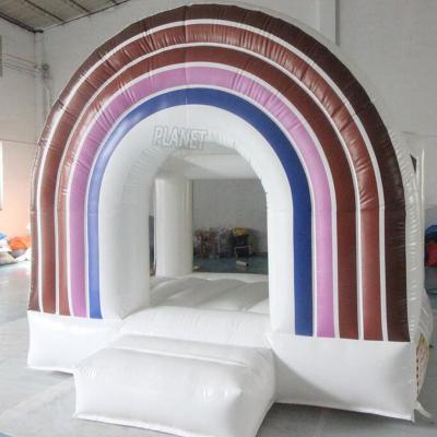 Bruiloftsfeest Regenboog Pastel Bounce House Opblaasbare Bouncer PVC Bouncy Castle