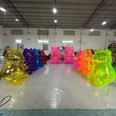 China Colorful Airtight Transparent PVC Clear Inflatable Gummy Bear Inflatable Teddy Bear for sale