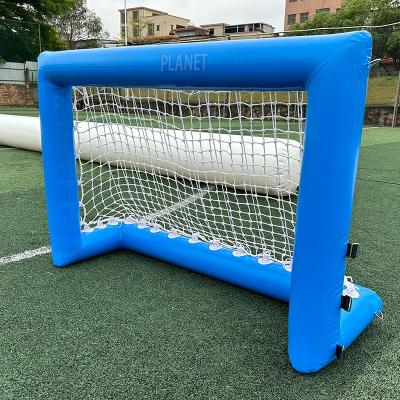 China Custom Portable Inflatable Football Goal Air sealed PVC Soccer Pitch Training Goal With Net for sale
