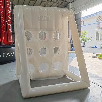 China Customized Carnival Practice Inflatable Football Toss Game Inflatable Soccer Shooting Goal for sale