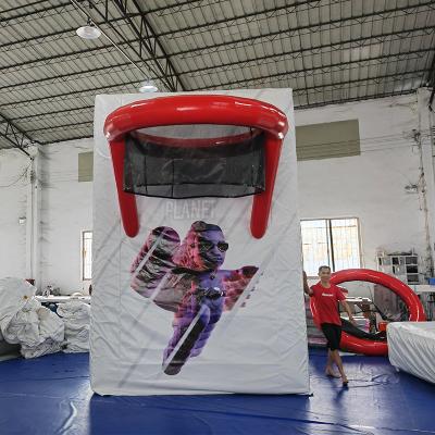 China Attractive Interactive Inflatable Basketball Shootout Game Inflatable Basketball Target Toss Game for sale