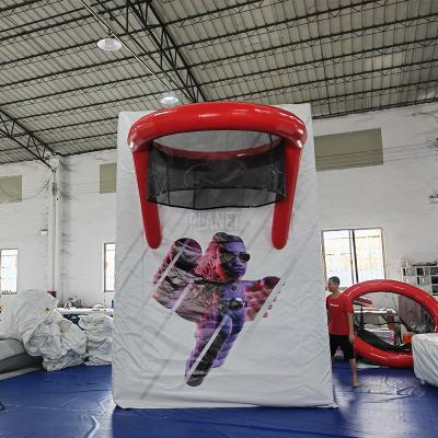 China Attractive Interactive Inflatable Basketball Shootout Game Inflatable Basketball Target Toss Game for sale
