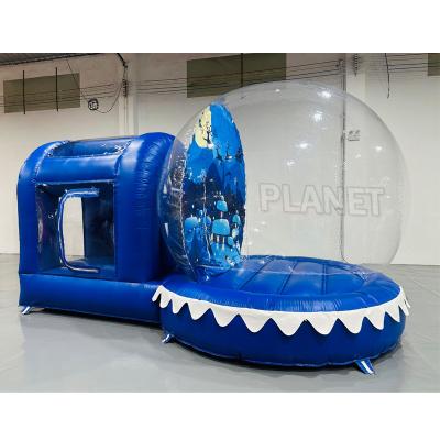 3m Publicidade de Natal Globo de Neve Inflável Photo Booth Com Salto Salto túnel