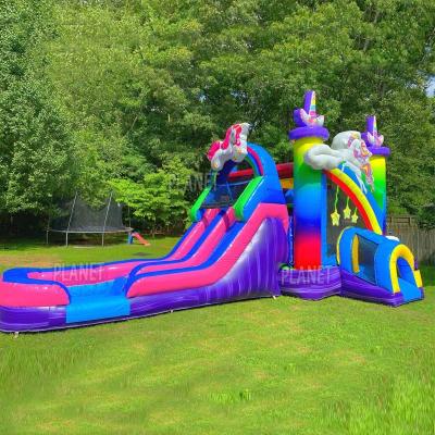 China Commercial Colorido Salto Castillo Balón Unicornio Inflable Casa Balón en venta
