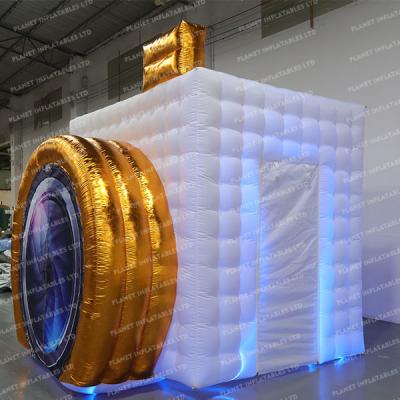 Cina Cabina fotografica gonfiabile a LED portatile e colorata a forma di fotocamera per eventi e feste in vendita
