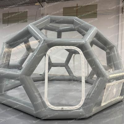China Alta calidad de aire sellado inflables transparentes Domo de la tienda de campaña de forma de fútbol al aire libre Domo de la tienda de campaña inflables en venta